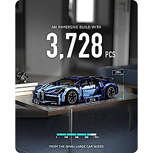 Nifeliz DIVN Race Car MOC Building Kit and Engineering Toy, Adult Collectible Sports Car Technology Building Kit, 1:8 Scale Sports Car Model for Men Teens(3728 Pcs)