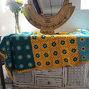 Throw Blanket for Couch, Handmade Crochet Blanket,Woven Throw Blanket, 51×19 Inch - Cozy Decorative Blanket for Couch, Sofa, Travel - All Seasons Suitable for Women, Men