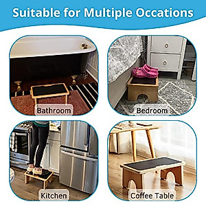 StrongTek Premium Wooden Step Stool - Versatile, Non-Slip, Heavy-Duty Bedside Stool for Bed & Kitchen, Ideal for Adults & Kids, 300lbs Capacity, Elegant Design, No Assembly Required