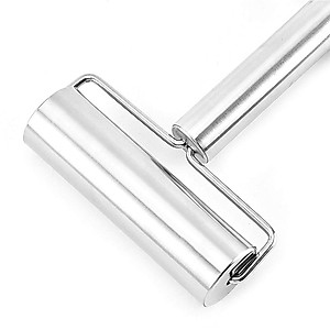 Smooth Stainless Steel Rolling Pin Pastry and Pizza Double Dough Baker Roller Metal Kitchen Utensils Ideal for Baking Dough, Pizza, Pie, Pastries, Pasta and Cookies