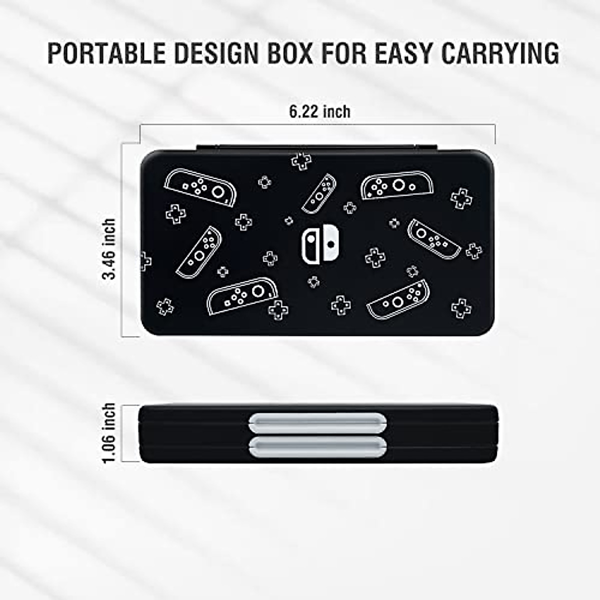 NOOP Switch Game Case for Nintendo Switch with Micro SD Memory Cards Holder, Customized Pattern Game Card Case with 48 Game Card Slots and 24 Micro SD Card Slots (48 Slots(Joy-Con Grip))