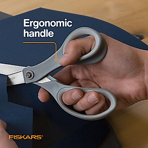 Fiskars 01-004761J Softgrip Scissors Straight Stainless Steel, 8 Inch,Gray