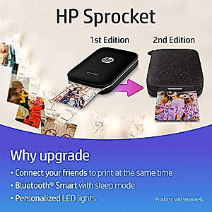HP Sprocket Portable Photo Printer, Print Social Media Photos on 2x3" Sticky-Backed Paper - Red (Z3Z93A)