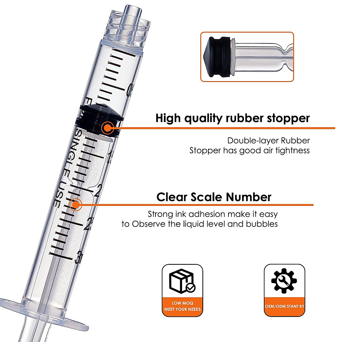 Hyinghw 3ml/cc Luer Lock with 25Ga 1inch Individual Wrapped Pack of 50