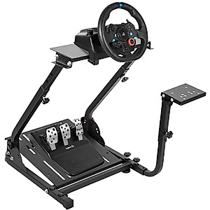 Marada Racing Wheel Stand Fit for Logitech G920 G29 G923 Thrustmaster T300,Adjustable Shifter Mount Foldable Steering Wheel Stand Gaming Simulator Mount For present, Wheel Pedal Not Include