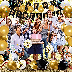 105pcs Matte Balloons and Confetti Balloons with 18 Inch + 12 Inch + 10 Inch + 5 Inch Latex Party Balloons for Gender Reveal Wedding Engagement Birthday Bridal Shower Party Decorations (Gold)