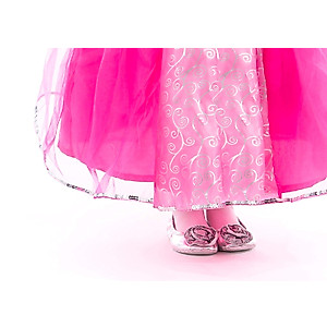 Little Adventures Deluxe Sleeping Beauty Hot Pink Princess Dress Up Costume (Large Age 5-7) - Machine Washable Child Pretend Play and Party Dress with No Glitter