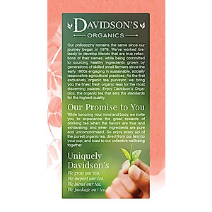 Davidson's Organics, Moringa Mango Peach, 25-count Tea Bags, Pack of 6