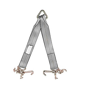 Mytee Products Tow Straps V Bridle 3" x 24" w/ RTJ Cluster Hooks 5400 lbs Working Load | Recovery V Strap for Wrecker, Rollback, Car Hauler