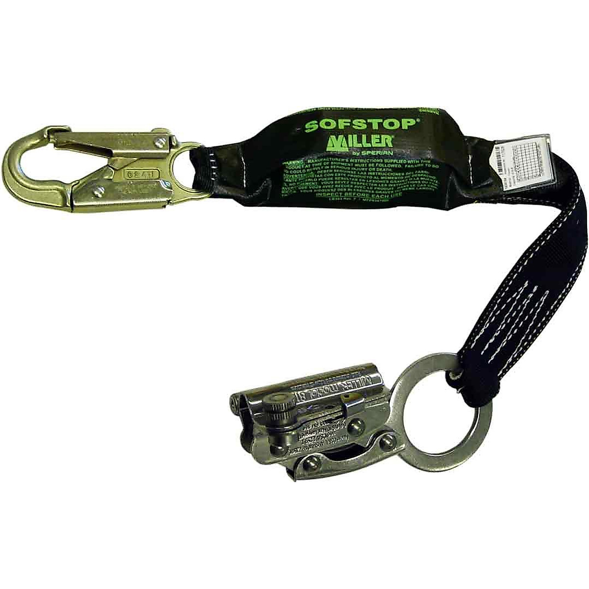 Miller by Honeywell by 8757LS/YL Manual Rope Grabs with O-ring and 24-Inch Sofstop Shock, Yellow