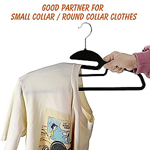 50 Pack Non-Slip Velvet Hangers Suit Clothes Hanger Space Saving Hangers 15~20LBS Heavy Duty Hangers 17.7inch (Black)