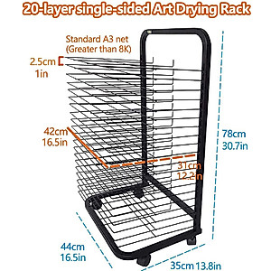 Art Drying Rack, Mobile Art Drying Rack with Wire Rack for Artwork, Art Studio, Drying and Printing Rack, Great for Schools and Art Clubs