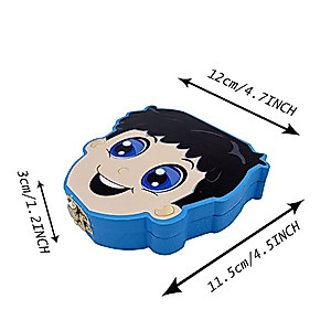 PAMBO Baby Tooth Fairy Keepsake Box- First Teeth and Curl Keepsake Box | Tooth Boxes Saver & Holders for Lost Teeth Kids-Boys Blue 1 Count (Pack of 1)