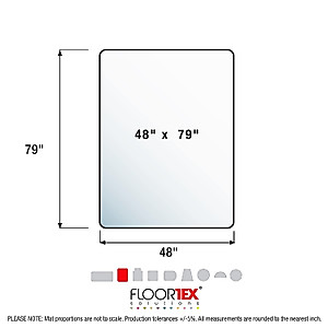 Floortex Polycarbonate Chair Mat 79" x 48" for Low/Medium Pile Carpets, Clear (FR1120023ER)