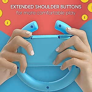 TalkWorks Steering Wheel Controller for Nintendo Switch (2 Pack) - Racing Games Accessories Joy Con Controller Grip for Mario Kart, Blue/Red Combo