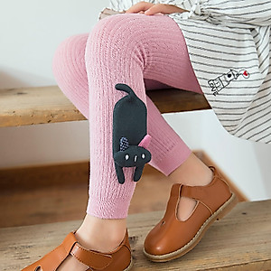 BOOPH 3 Pack Girl Legging Pants Knit Footless Tights 5-8 Year Yellow Pink Gray