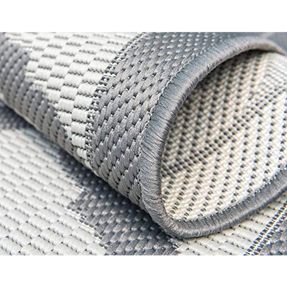 Unique Loom Outdoor Trellis Collection Area Rug - Moroccan (6' 1" x 9' Rectangle, Gray/ Silver)