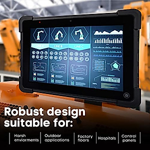 faytech 10.1" Rugged Industrial IP65 Waterproof PC Tablet Windows 10 Pre-Installed, N4200 Quad-Core CPU, 6GB RAM+128GB eMMC, Integrated W-LAN, Bluetooth 5.2, Rechargeable 7.4V/7000mAh Battery