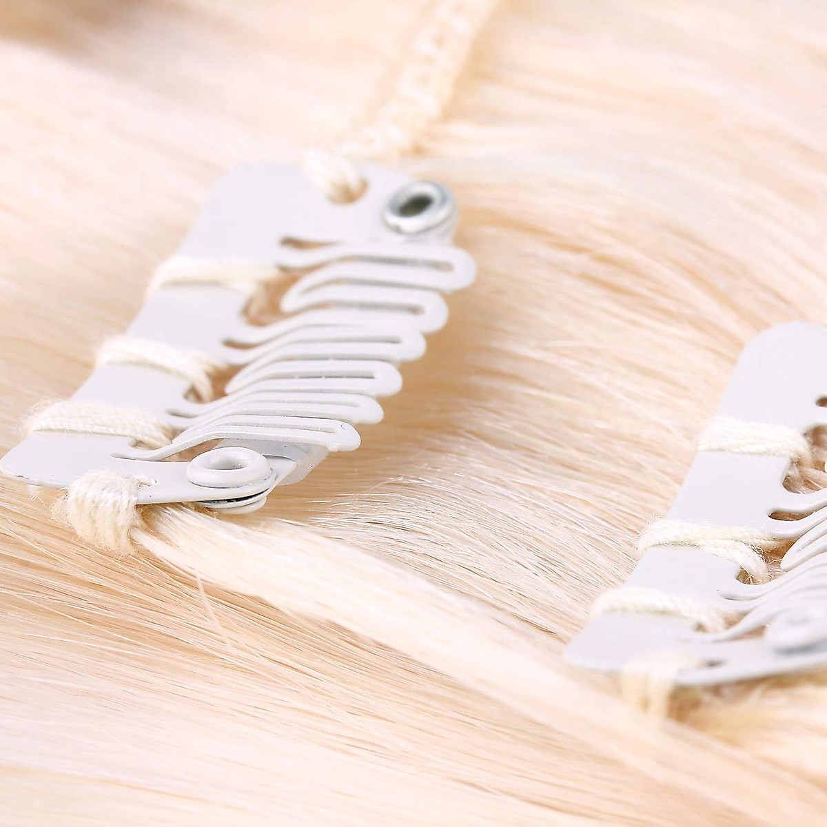 85 Pieces Hair Extensions Clip Wig Making Set, Includes 50 U-Shape Snap Clips, 10 Curved Needles, 20 T-Pins, 3 Rolls Weaving Thread, 2 Needle Threader for Wig Making Hair Extensions (Black)