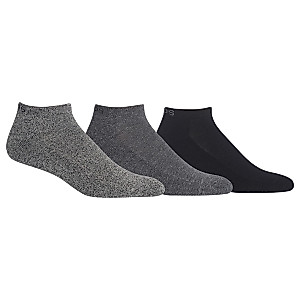 Chaps Men's Marl Low Cut Dress Socks-3 Pair Pack-Casual Comfortable Cotton Blend, Black Assorted, Shoe Size: 6-12