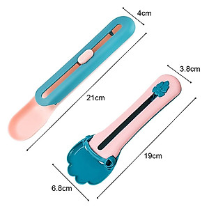 gofidin 2PCS Pet Feeder Cat Strip Squeeze Spoon, Multifunctional Pet Spoons Cat Feeder, Cat Wet Food Spoon Pet Food Spoon