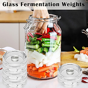 Nexboraque 9 Pack Glass Fermentation Weight, Easy Grip Fermenting Weights Canning Weights and Pickling Glass Weight for Wide Mouth Mason Jar, Clear