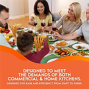 Cuisine Ready Deep Fryer Basket | 2 Pack | Stainless Steel | Commercial Fry Basket with Handle | 13.25" x 6.5" x 5.9" | Heavy Duty Restaurant Quality