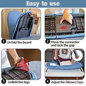 VividPaw Small Ironing Board Tabletop 12" x 32", Lightweight Portable Travel Iron Board, Foldable Mini Ironing Board for Countertop, Small Spaces, Laundry Rooms and Dorms