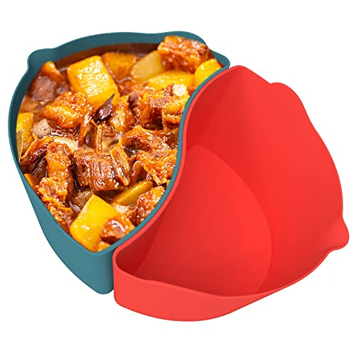 Dompion Silicone Slow Cooker Liners, Reusable 2 Divider Insert Fits for Crock-pot Oval 6 QT Slow Cooker, Dishwasher Safe, Easy Cleanup, Food-Grade BPA Free Cooking Liners for Most 6 QT Slow Cooker