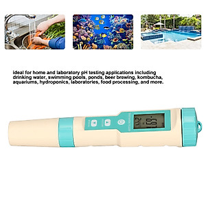 Water Quality Test Pen, 7 in 1 Design Pool Water Test Kit,PHTester Digital 0 °C-60 °C Range, High Pen Tester for Swimming Pools and SPA Aquaponic Aquariums