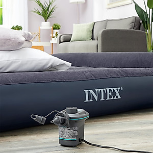 INTEX 66639E QuickFill 120 Volt AC Electric Pump: Inflates and Deflates Air Mattresses – Includes 3 Interrconnecting Nozzles – Compact Design – 650 L/Min Air Flow – Indoor Use