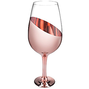 MyGift 20-inch Decorative Oversized Wine Glass with Copper Tone Metal Stem, Novelty Giant Champagne Magnum Chiller