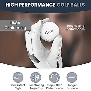 Cut DC Dual Core Golf Balls - Premium, Soft Core - Offers Decreased Ball Spin & Improved Golf Shot Accuracy and Control - 4 Piece Construction Designed for Players of All Levels (One Dozen)