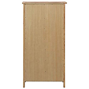 VVLXRIC Wood Storage Cabinet Sideboard Multi-Function Shoes Case with 2 Drawers and 4 Open Shelves, Floor Storage Container for Hallway Dining Room Kitchen or Bedroom 29.9"x14.6"x41.3" Solid Oak Wood