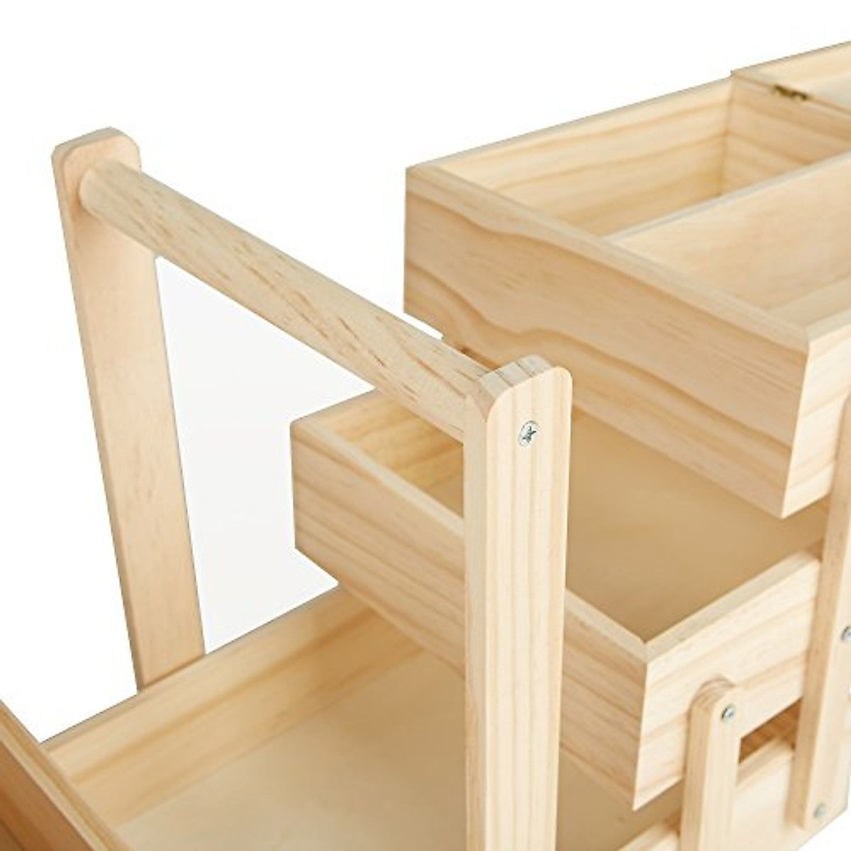 Mind Reader Sewing Box Organizer, Needles, Thread, Scissors, Wood, Brown