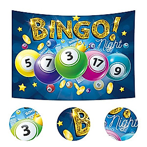 Imirell Bingo Night Backdrop 7Wx5H Feet Snooker Game Time Cards Contest for Bingo Winning Ball Party Photography Backgrounds Decorations Photo Shoot Decor Props