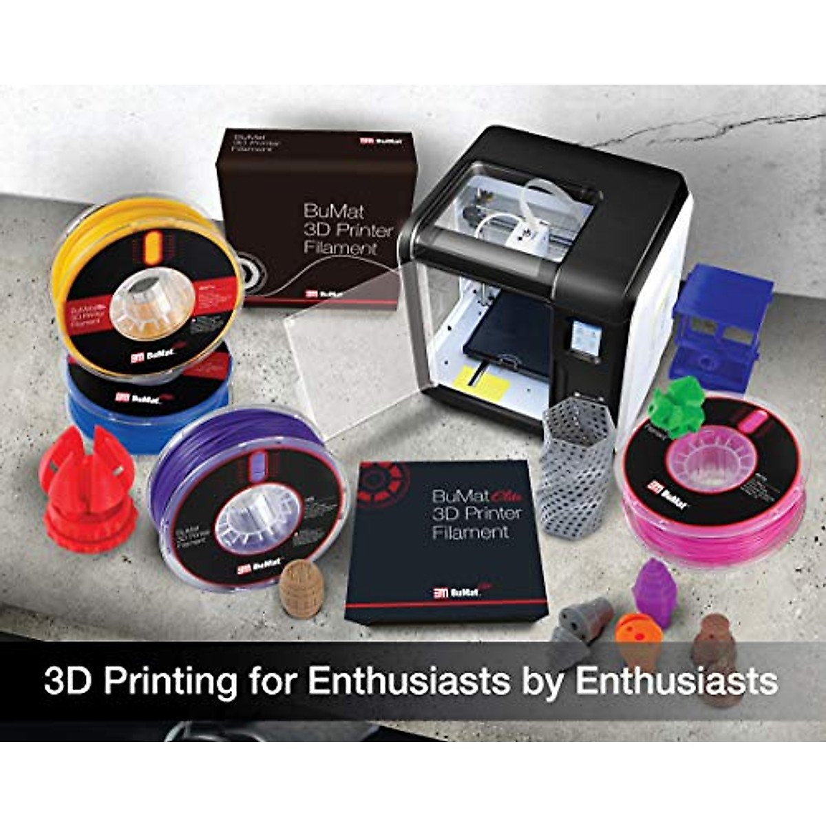 BUMAT Elite High Speed PLA 3D Printer Filament, 1.75mm (Orange), 1kg Spool (2.2lbs), Guaranteed Fresh, Dimensional Accuracy +/- 0.02mm, Tangle-Free, Fits Most FDM Printers [Risk-Free]