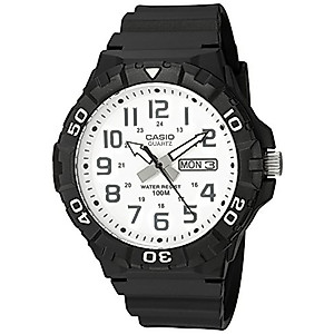 Casio Men's 'Diver Style' Quartz Resin Casual Watch, Color:Black (Model: MRW-210H-7AVCF)