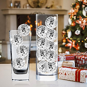 12Pcs Mirror Disco Ball Keychain Mini Disco Ball Keychains Bulk 70s Disco Keychain Silver Mirror Ball Keychain Disco Ball Accessories for Disco Party Favors Halloween Christmas Party Decorations