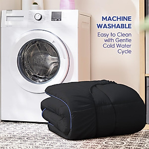 ABENE 3 Inch Dual Layer Memory Foam Mattress Topper, 2 Inch Memory Foam Plus 1 Inch Down Alternative Pillowtop Mattress Pad, with Bedside Pocket, Support for Back Pain Relief, Black, Queen