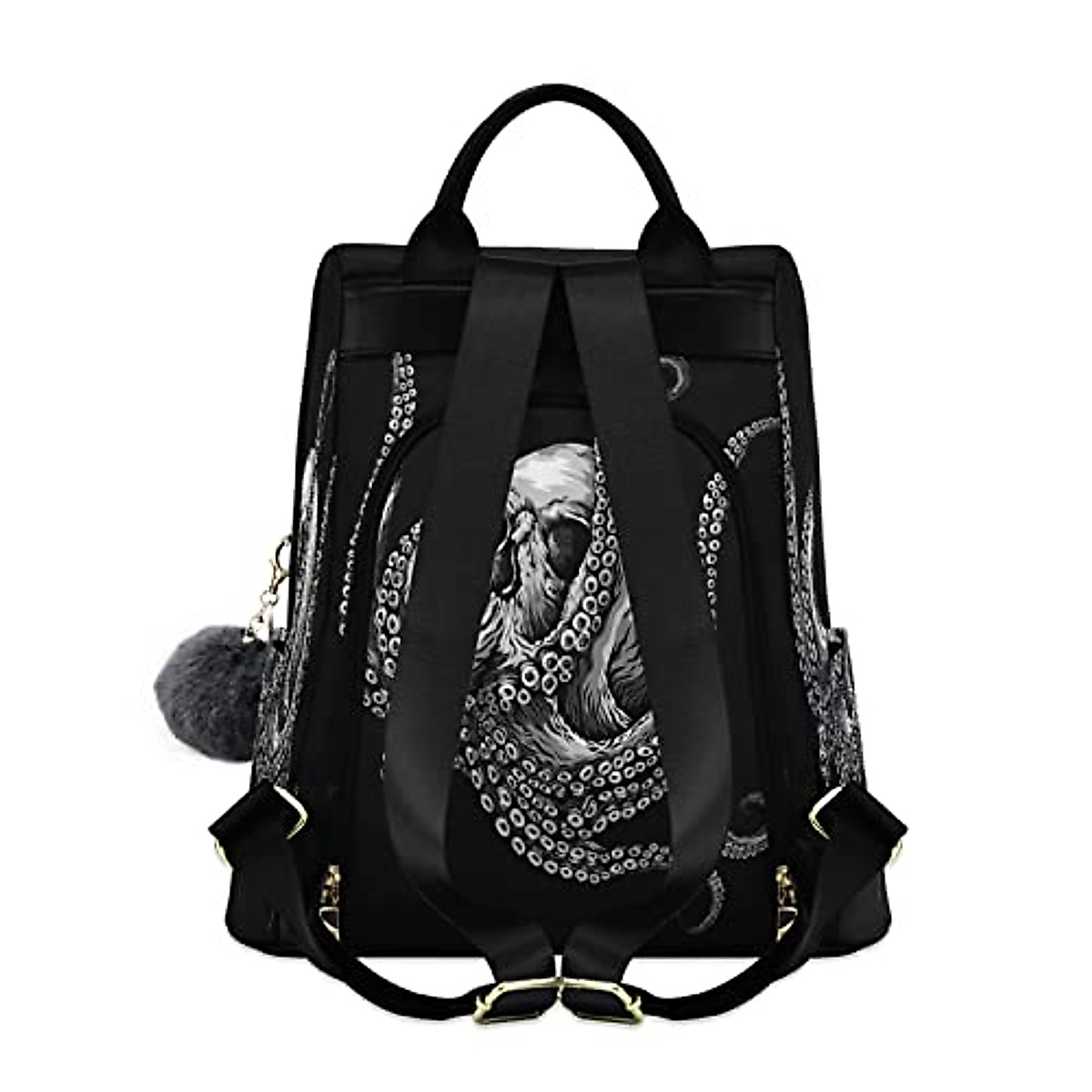 ALAZA Sugar Skull Octopus Large Women's Fashion Casual Backpack Purse Shoulder Travel Bag