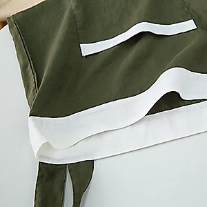 GyiHoong 100% Linen Door Hanging Laundry Hamper Bag, 20x27 Inch Hanging Laundry Bag with Front Pocket, Space Saving Over the Door Laundry Hamper(Green)