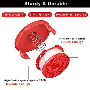 Dilsuaco CMZST0653 8pcs String Trimmer Spool Line(0.065",30Ft) with Cap Head, Compatible with Craftsman CMCST900,CMESTA900,CMESTE920,CMZST98020,CMCST915,CMEST913,CMZST120SC (CMZST0653-8pcs)