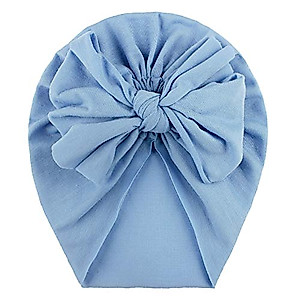 Girls Knotted Headwear Kids 5PCS Bow Accessories Hat Toddler Solid Baby Baby Care Baby Hat with Bow (B, One Size)