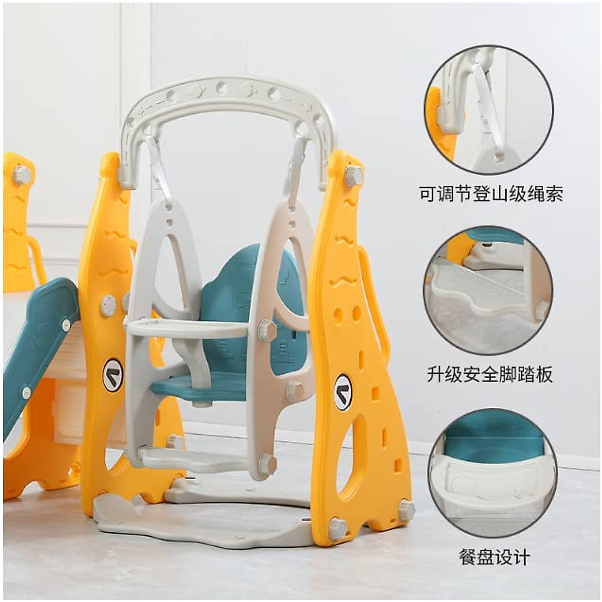 Toddler Slide and Swing Set 4 in 1 Toddler Playground with Swing Slide Climber and Basketball Baby Slide for Boys and Girls Backyard Playsets for Kids Indoor and Outdoor(Pink)