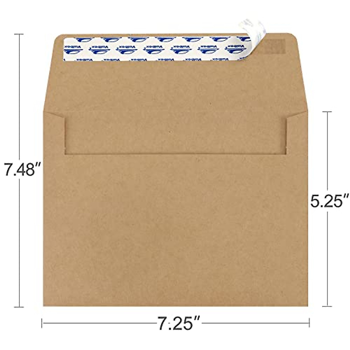 ValBox 200 Qty A7 Invitation Envelopes 5 x 7, 120GSM Brown Kraft Paper Envelopes for 5x7 Cards, Self Seal, Weddings, Invitations, Baby Shower, Stationery, Office, 5.25 x 7.25 Inches