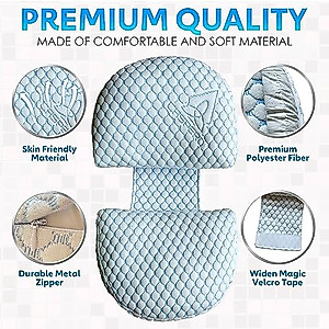CASPERO Maternity Wedge Pillow for Pregnant Women - Soft Body Pillow for Side Sleepers, Support for Back, Belly, Hips, Neck with Detachable Adjustable Pillow Cover - Travel Friendly & Machine Washable