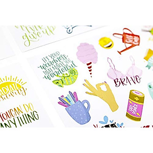 bloom daily planners Female Empowerment Planner Stickers - Variety Pack - 6 Sheets / 205 Girl Power Themed Stickers