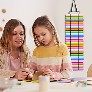 Vinyl Roll Holder, 24 Compartments Hanging Vinyl Storage Organizer Wall Mount Craft Organizers and Storage Foldable Vinyl Roll Storage Plastic Bag Holder Rack for Craft Room