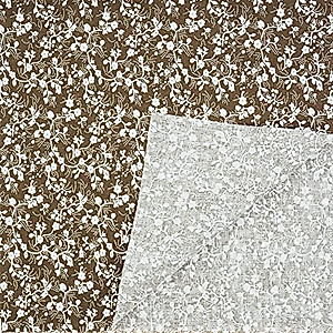 Pofik 7 pcs/lot Quilting Fabric Bundles,100% Cotton Fat Quarters Printed Craft Fabric, 20 x 20 inches (50cm x 50cm) Precut Squares Sheets for Patchwork DIY Craft Sewing (Brown)